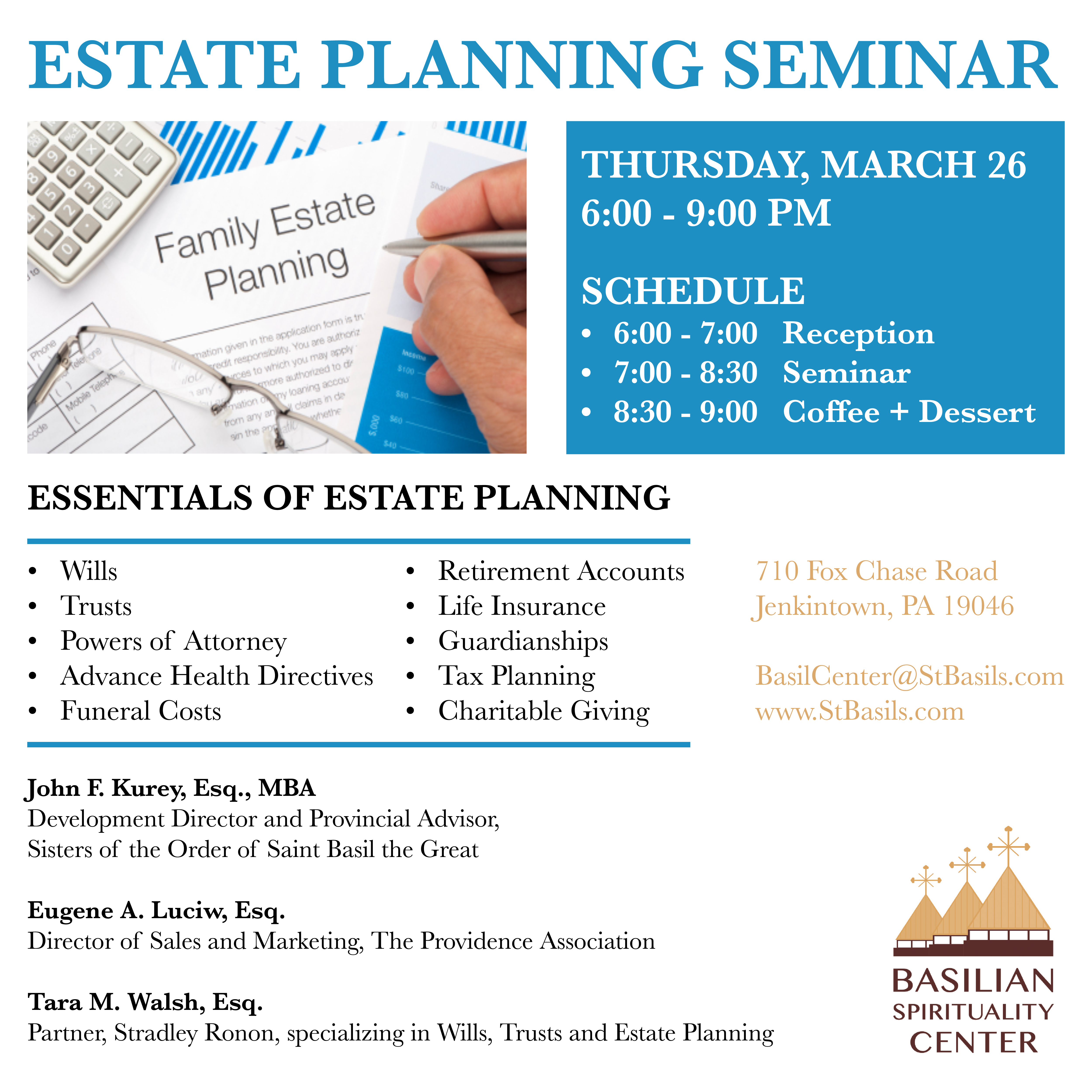 Estate Planning Seminar Ad Sisters Of The Order Of Saint Basil The Great Estate Planning Seminar Ad Sisters Of The Order Of Saint Basil The Great